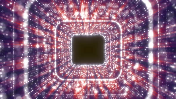 flying through futuristic digital particle tunnel background, Abstract Animated Particle Tunnel ...