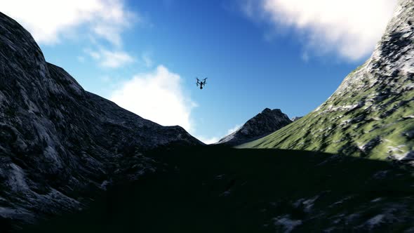 Drone Flying Between the Mountains, Motion Graphics | VideoHive