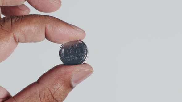 Old 1943 Steel One Cent Coin, Stock Footage | VideoHive