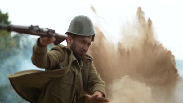 WW2 soldier falling down, Ultra Slow Motion, Stock Footage | VideoHive