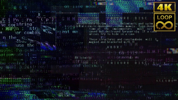 Glitch Monitor Code HUD, Motion Graphics | VideoHive