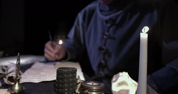 Candlelight writing with historical period items., Stock Footage ...