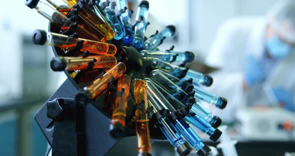 Test tube rotator in laboratory 4k, Stock Footage | VideoHive