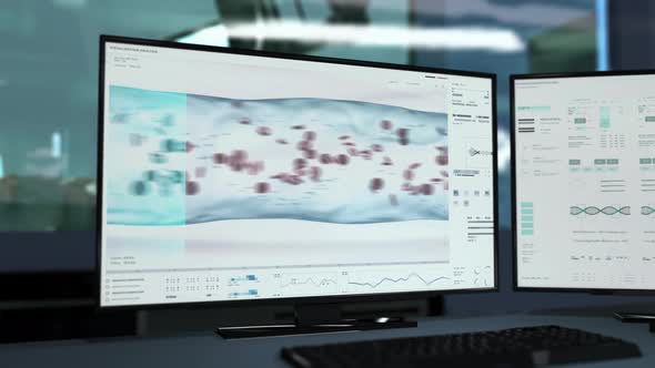 Scanner is inspecting the patients cells for biological blood type ...