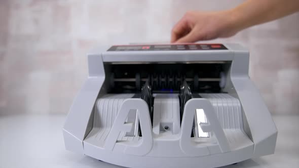 Money counting machine. Counting dollar banknotes., Stock Footage ...
