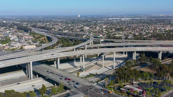 Los Angeles Highways Intersection. Ramps. Aerial. , Stock Footage ...