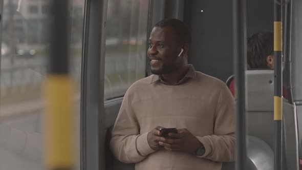 Young Black Man Riding Bus, Stock Footage | VideoHive