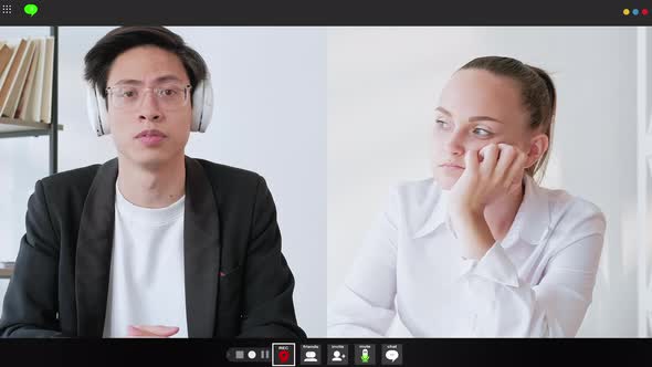 Online Meeting Boring Interview Business Colleague, Stock Footage ...