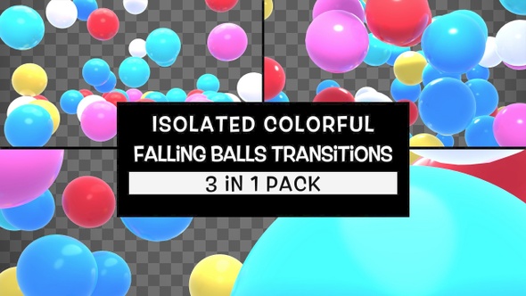 Isolated Colorful Falling Balls Transitions Pack, Motion Graphics ...