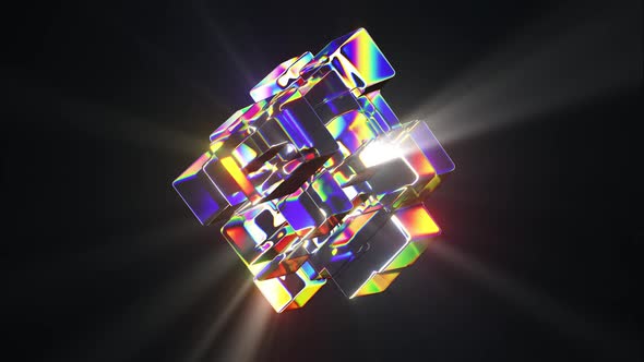 Glass Shape with Light Rays Abstract Looped Animation by bawan_video
