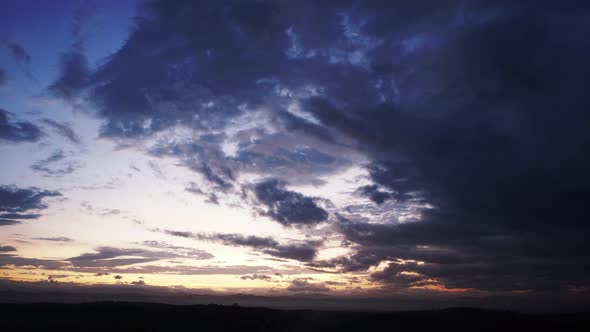 Time-Lapse of Morning Cloudy Sky Form Dark to Light, Stock Footage