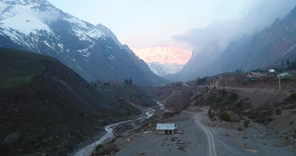 Beautiful Maipo River Canyon Chile Andes Drone Aerial, Stock Footage