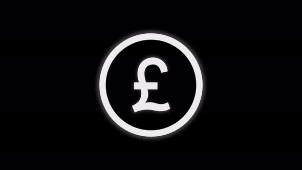 English pound sterling icon. British GBP symbol isolated on black ...