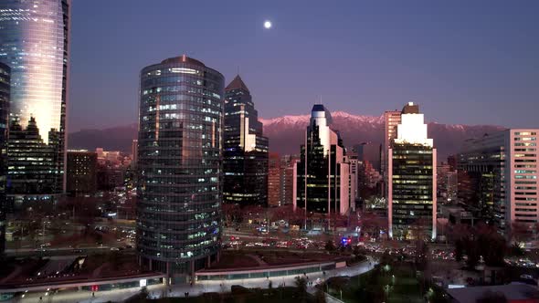 Sunset sky at downtown Santiago Metropolitan Region of Chile., Stock ...