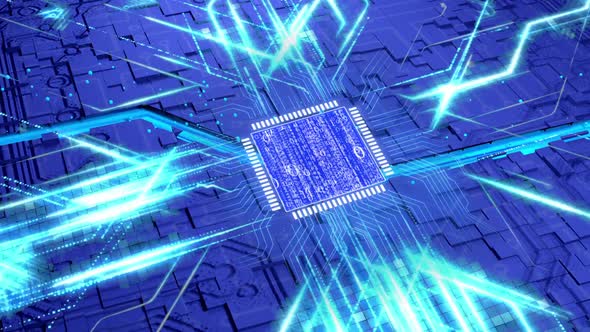 Chip Computer Chip Cpu Integrated Circuit Board, Motion Graphics ...