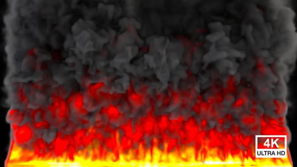 Fire With Smoke Rising Up 4K, Motion Graphics | VideoHive