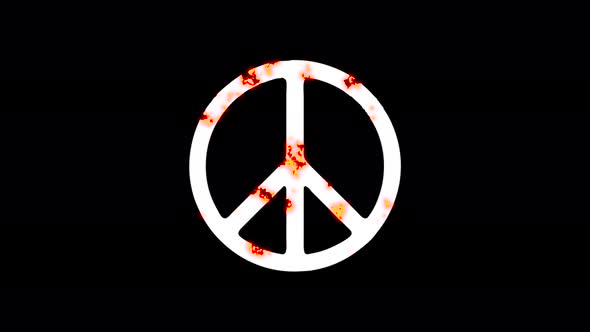 Burning Peace Symbol Abstract Animation, Motion Graphics | VideoHive