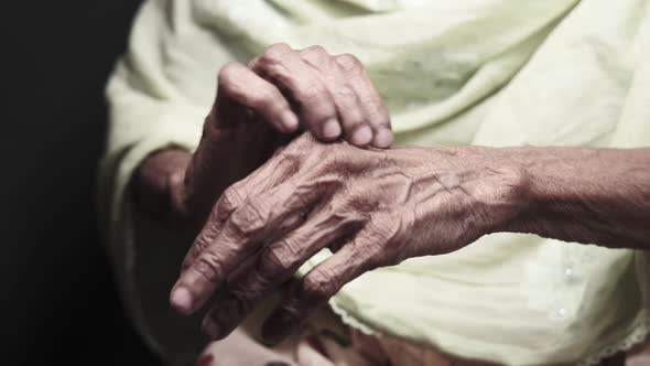 Senior Women Suffering From Itching Skin Close Up, Stock Footage ...