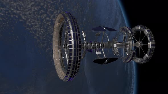 Spaceship Revolving Over Earths Atmosphere, Motion Graphics | VideoHive