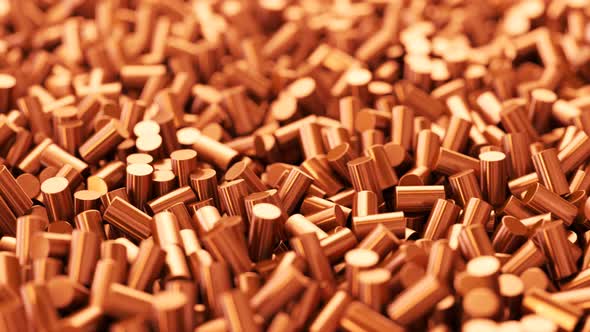 Copper granulate loopable animation Electricity power conductor metal ...