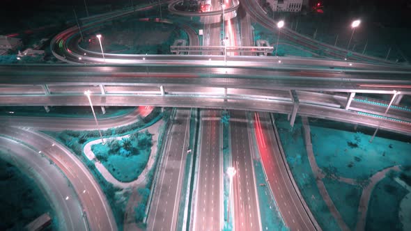 4K : Aerial hyperlapse drone shot of fast moving Highway road., Stock ...