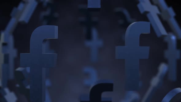 Rotating 3D Facebook Logo, Motion Graphics | VideoHive
