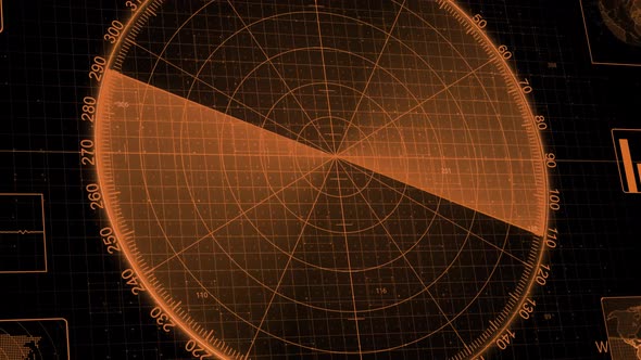 Technology Radar Screen Animation, Brown Color Moving Radar Hud, Motion ...