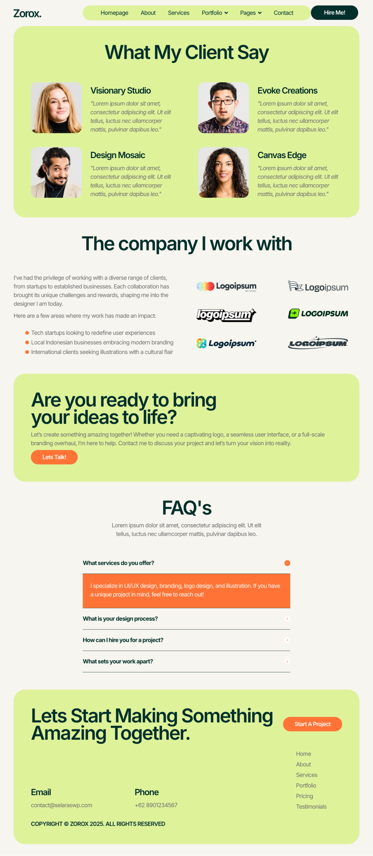 Zorox - Website & Graphic Designer Portfolio Elementor Pro Template Kit ...