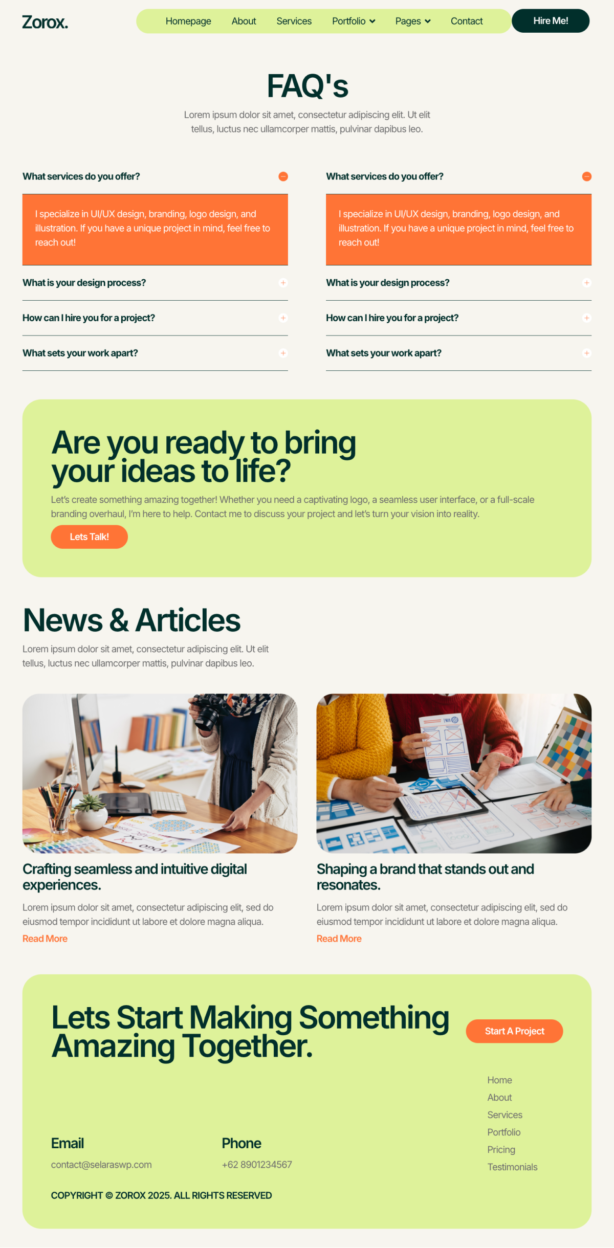 Zorox - Website & Graphic Designer Portfolio Elementor Pro Template Kit ...