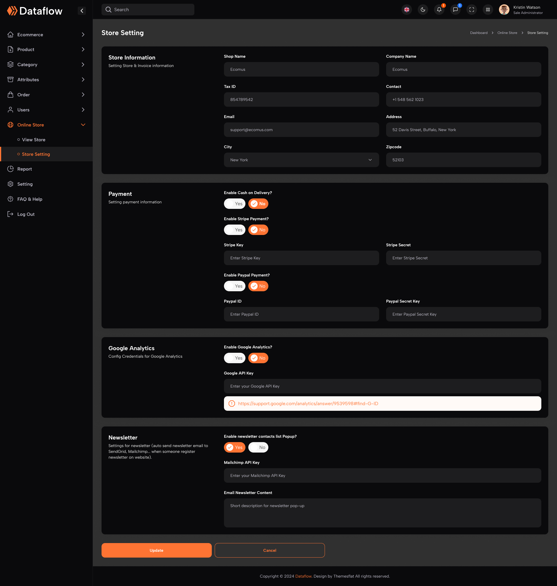 Dataflow - eCommerce Admin Dashboard Figma Template by themesflat ...