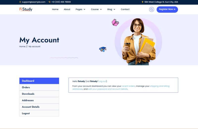 FiStudy - Professional Education & Online Course Elementor Pro Template Kit by weblayout