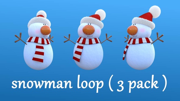 Snowman Loop ( 3 Pack ), Motion Graphics | VideoHive