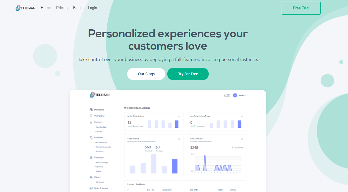 Teleman - Telemarketing & Voice Calling SaaS Application by thecodestudio