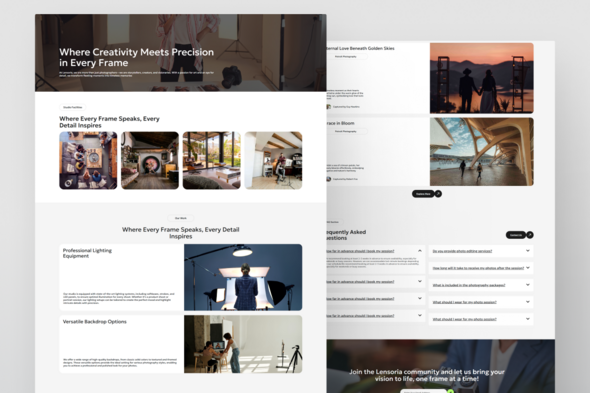 Lensoria Photographer Studio Elementor Template Kit for Photography ...