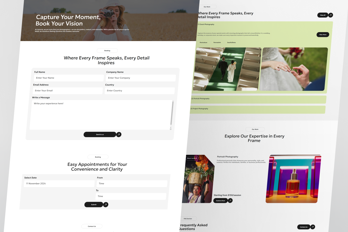 Lensoria Photographer Studio Elementor Template Kit for Photography Portfolios and Creative ...