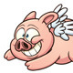Cartoon Flying Pig, Vectors | GraphicRiver