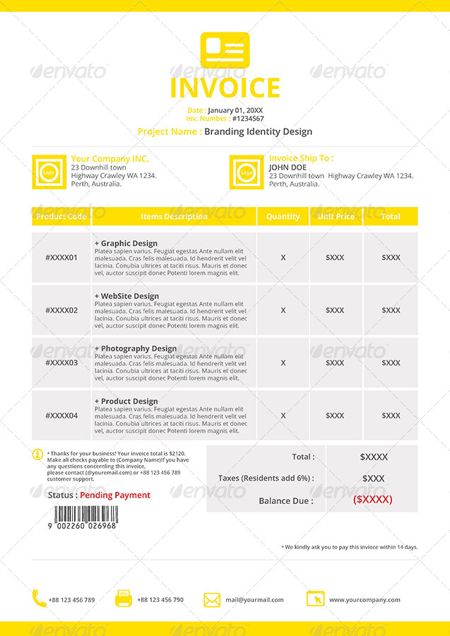 Gstudio Invoices And Receipt Template, Print Templates | GraphicRiver