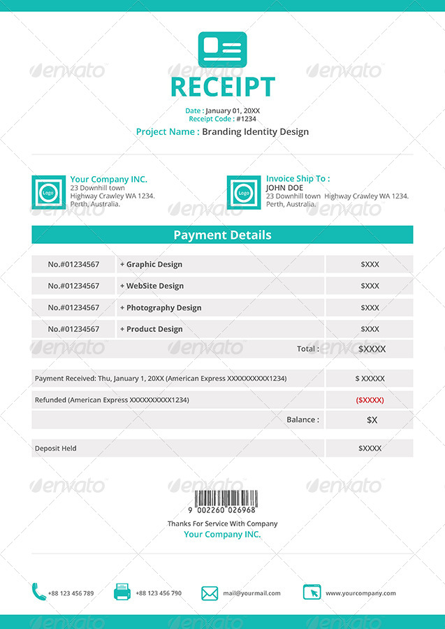 Gstudio Invoices And Receipt Template, Print Templates | GraphicRiver
