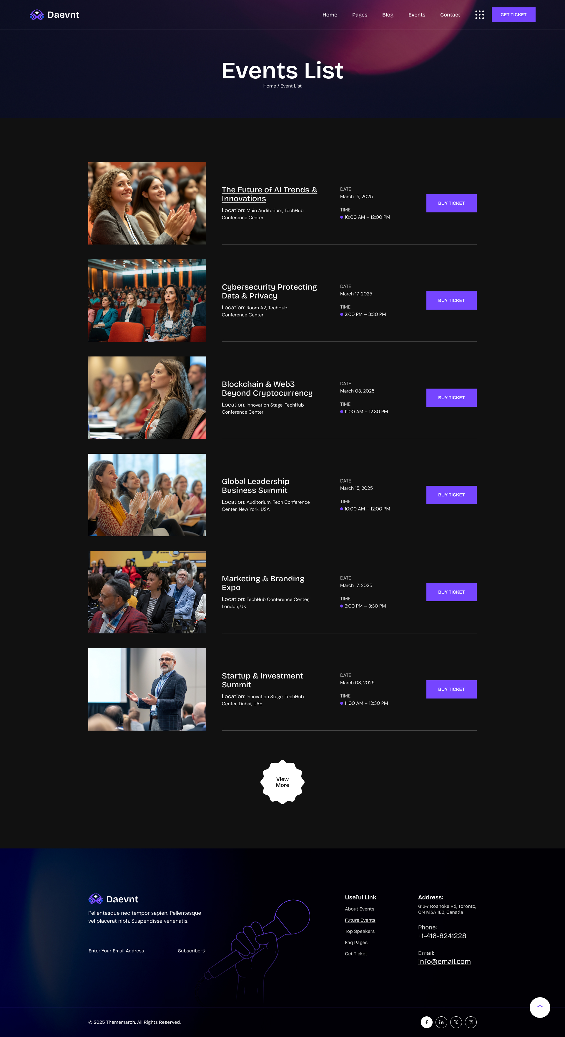 Daevnt - Event & Conference Figma Template by thememarch | ThemeForest