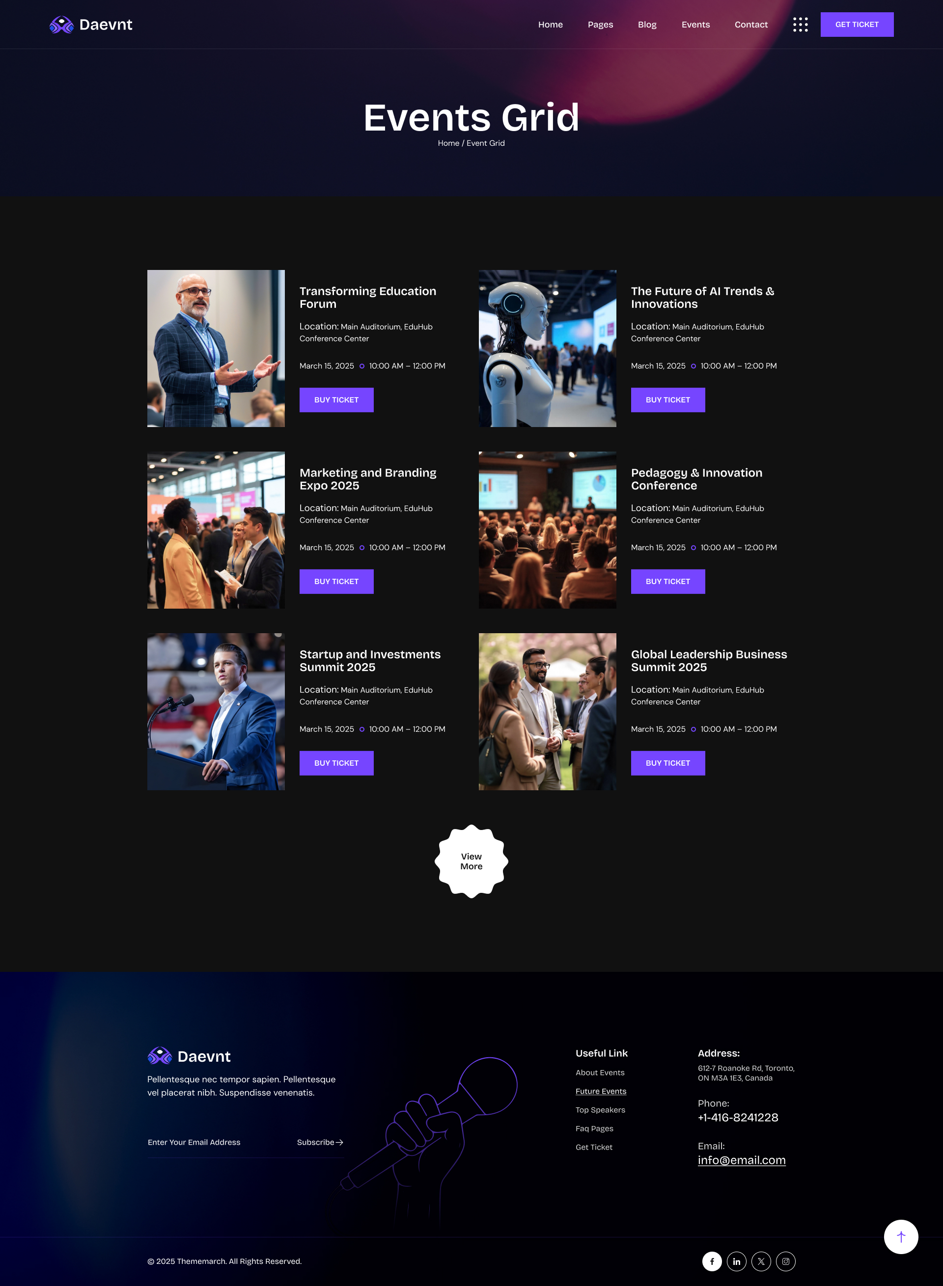 Daevnt - Event & Conference Figma Template by thememarch | ThemeForest