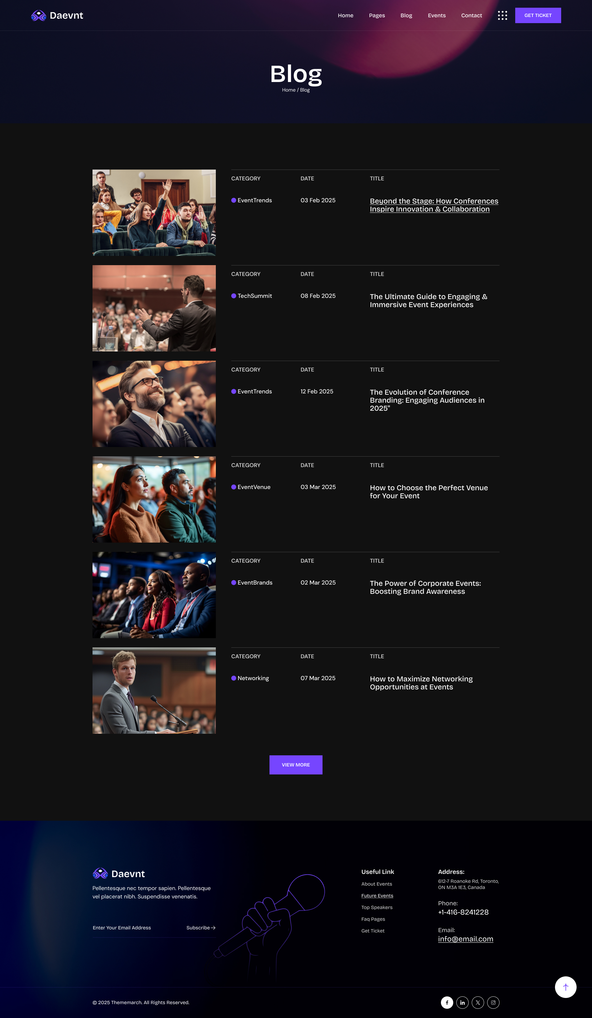 Daevnt - Event & Conference Figma Template by thememarch | ThemeForest