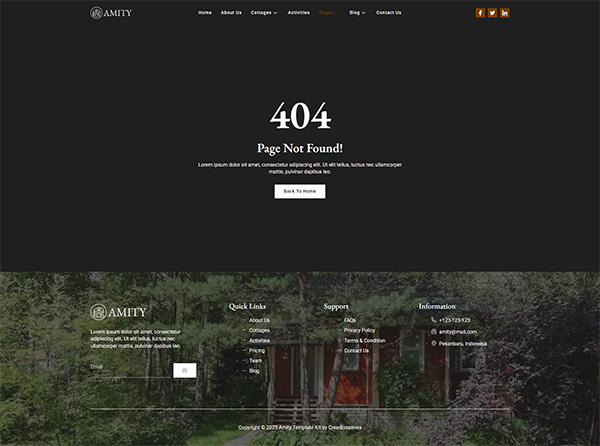Amity - Nature Cottages Html Template by creedcreatives | ThemeForest