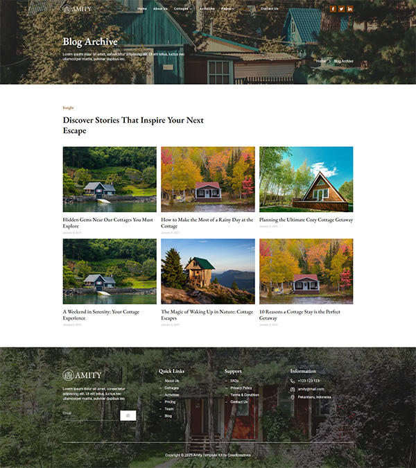 Amity - Nature Cottages Html Template by creedcreatives | ThemeForest