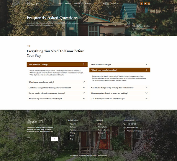 Amity - Nature Cottages Html Template by creedcreatives | ThemeForest