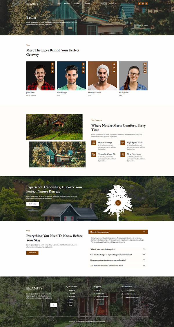 Amity - Nature Cottages Html Template by creedcreatives | ThemeForest