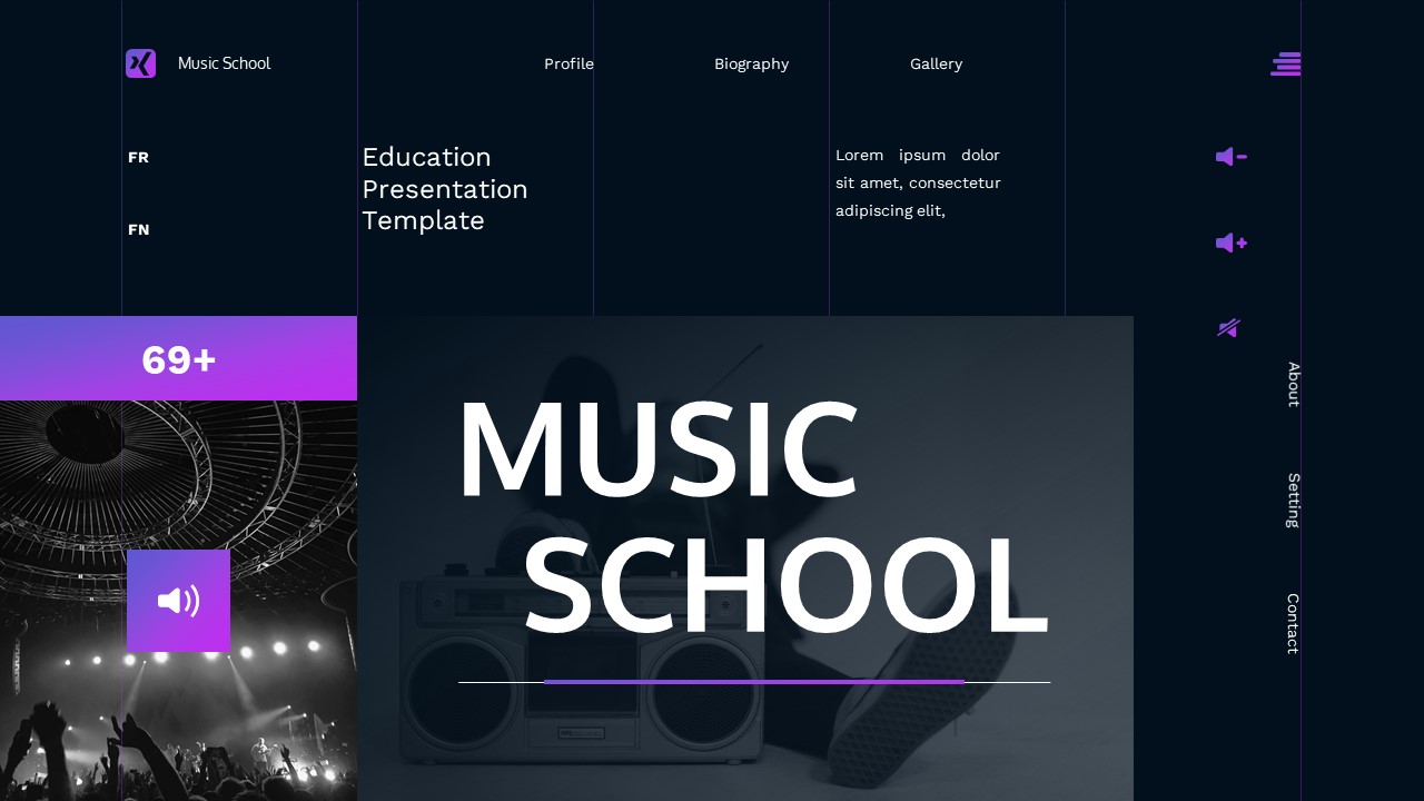 Music School - Education Google Slide Templates, Presentation Templates