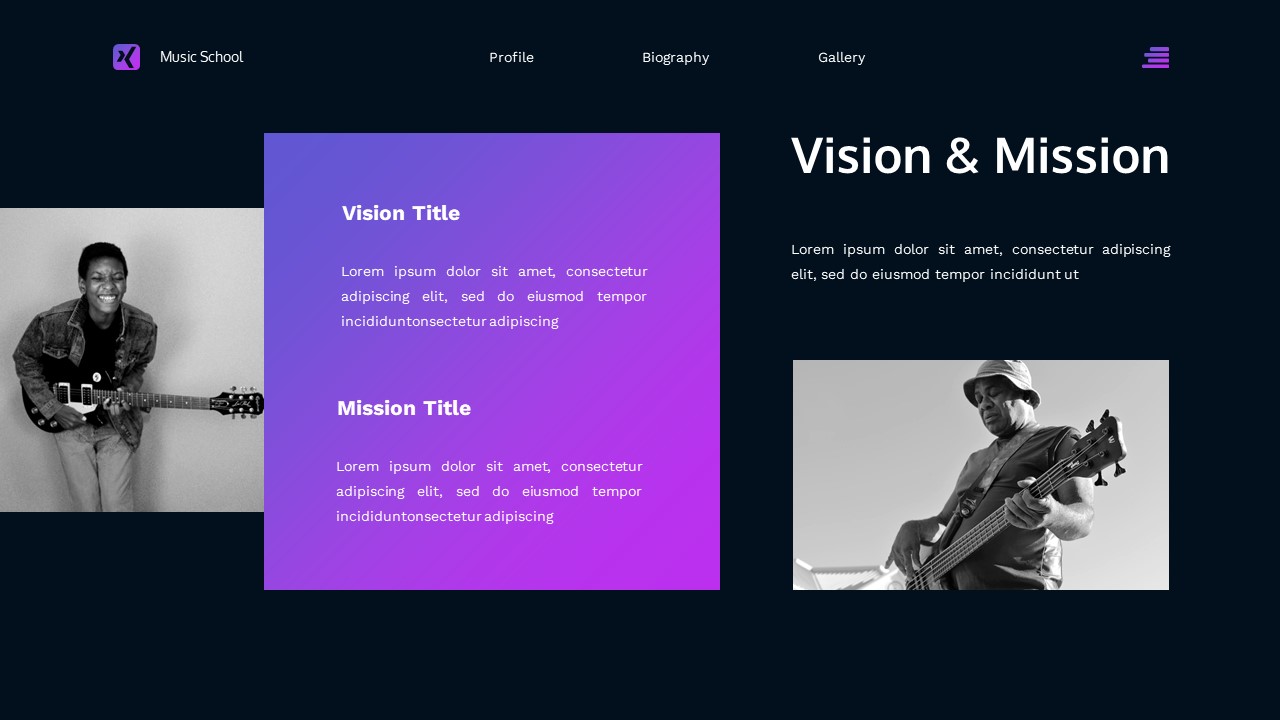 Music School - Education Google Slide Templates, Presentation Templates