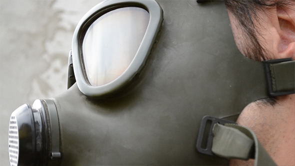 Gas Mask Glass Reflections, Stock Footage | VideoHive