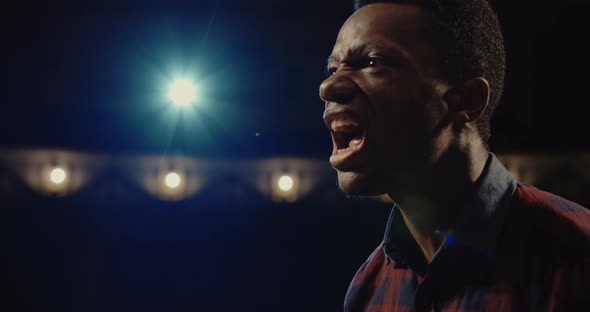 Actor Performing a Monologue in a Theater, Stock Footage | VideoHive