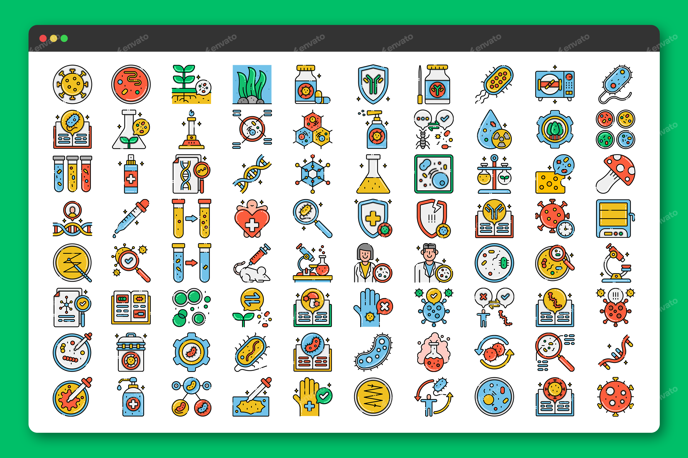 80 Microbiology Icons | Aesthetics Series, Icons | GraphicRiver